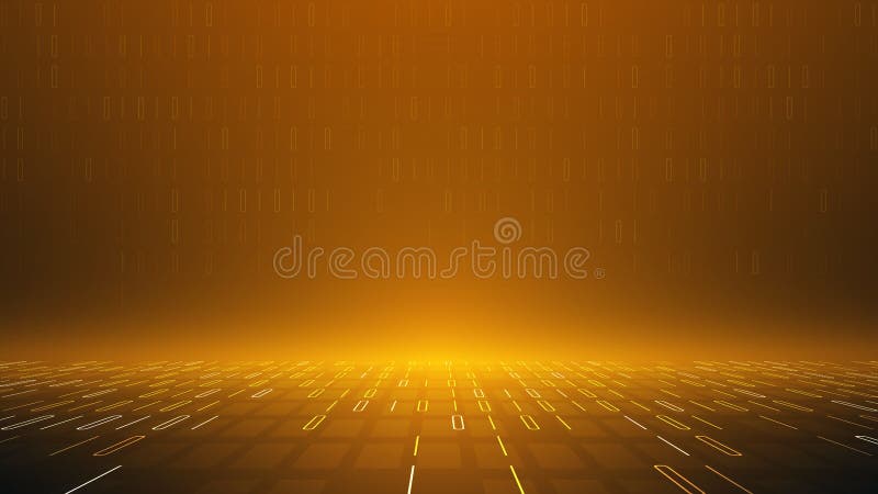 Golden Color Binary Code Vector Background,abstract Perspective Virtual ...