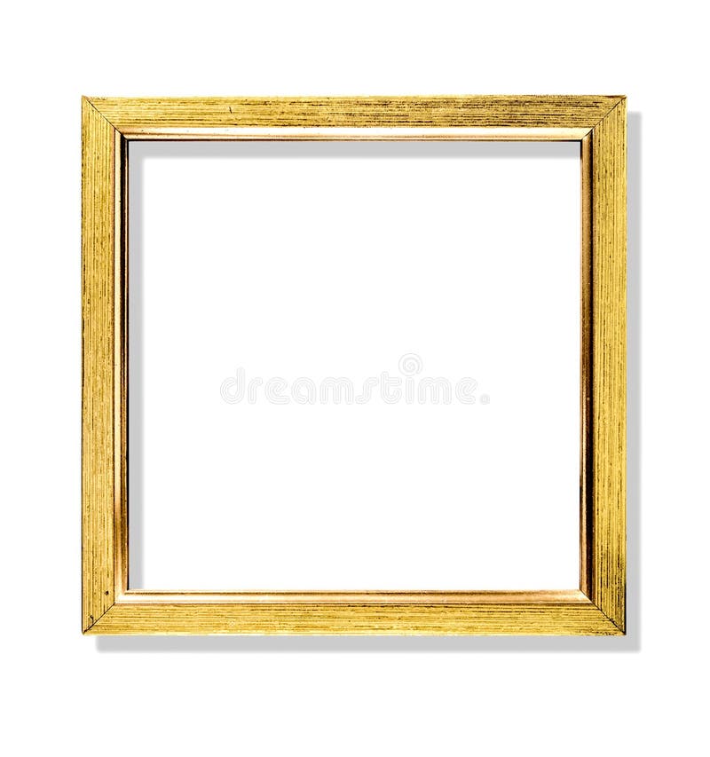 Golden Color Frame Close-up Isolated on White Stock Image - Image of ...