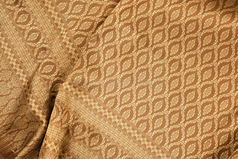 Golden Color Thai Silk Pattern and Design Stock Illustration ...