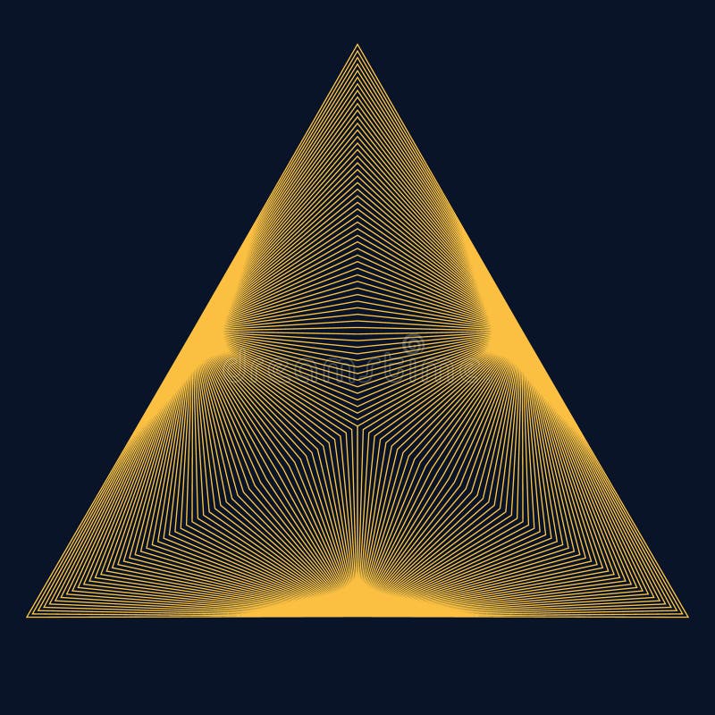 Golden Color Triangle Form with Lines Transition Stock Vector ...