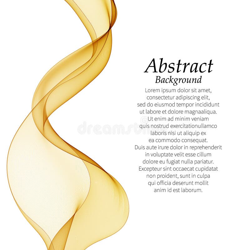 Golden Color Wave. Vector Template. Decor Element. Eps 10 Stock ...