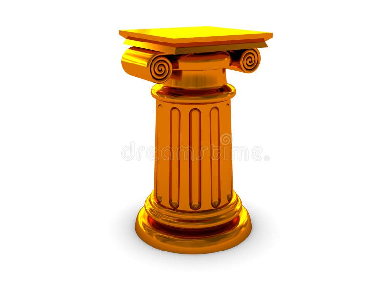 Golden 3d column stock illustration. Illustration of building - 18652490