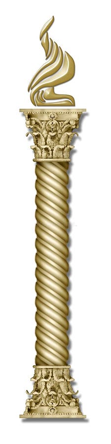 Golden column torch stock illustration. Illustration of alarm - 1648009