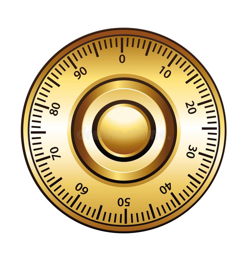 Golden Combination Dial Lock Stock Vector - Illustration of banking ...
