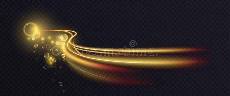 Golden Neon Line Light Effect Vector Laser Stock Illustrations – 728 ...