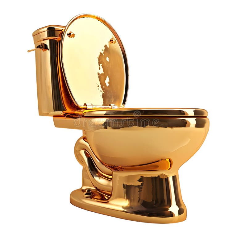 Golden Commode Washroom on Transparent Background - Ai Generated Stock ...