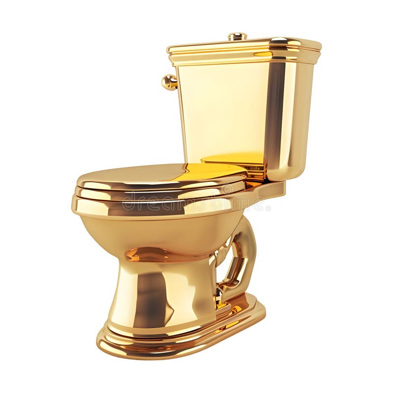 Golden Commode Washroom on Transparent Background - Ai Generated Stock ...