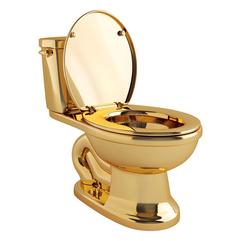 Golden Commode Washroom on Transparent Background - Ai Generated Stock ...