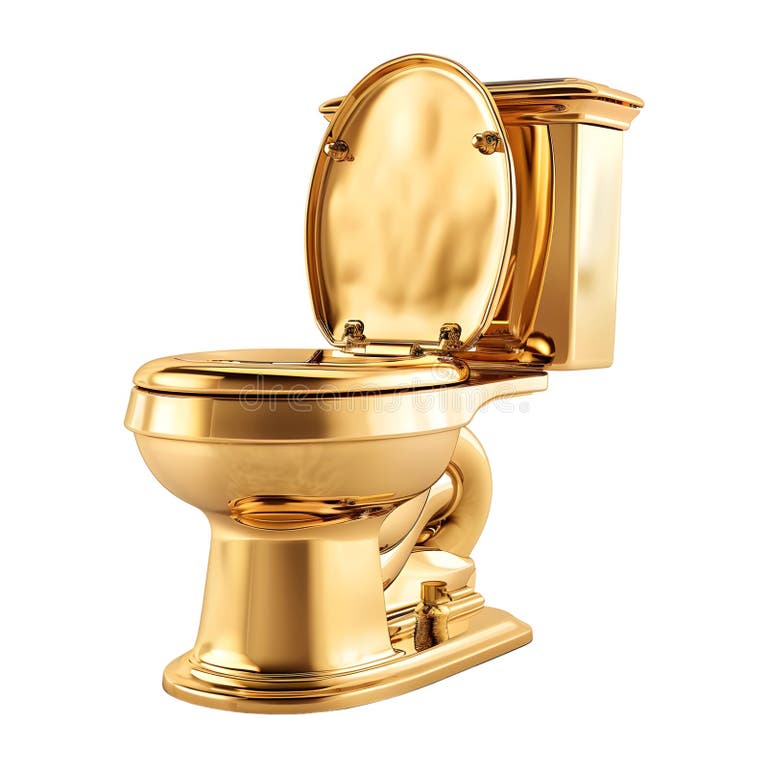 Golden Commode Washroom on Transparent Background - Ai Generated Stock ...