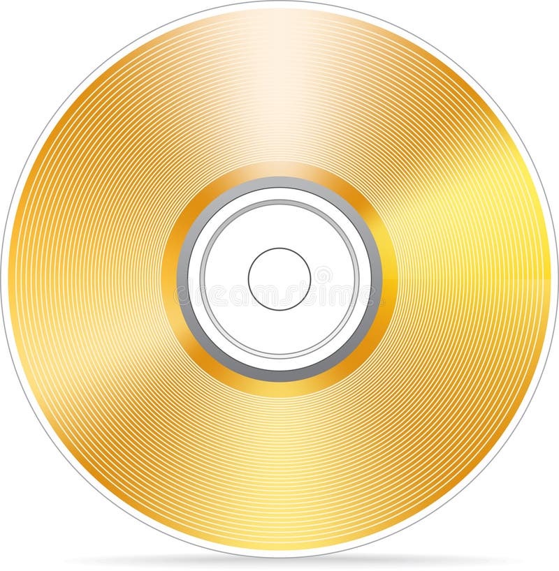 Golden compact disc stock vector. Illustration of glare - 22161104