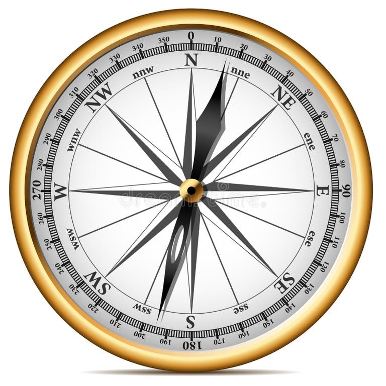 Realistic Golden Compass Stock Illustrations – 225 Realistic Golden ...