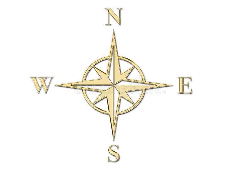 3d Model of Compass with Clipping Path Stock Illustration ...