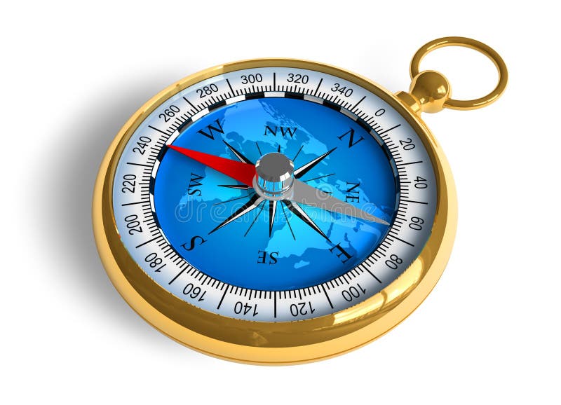 Golden compass rose stock illustration. Illustration of positioning ...
