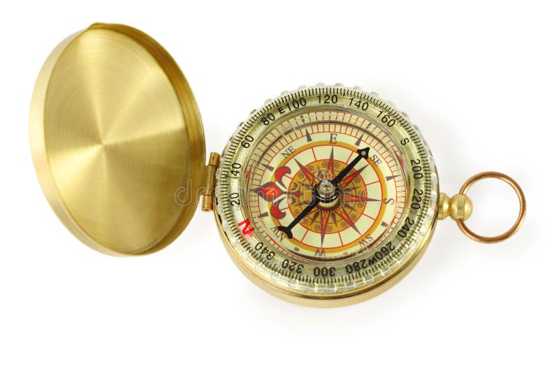 Old golden compass stock image. Image of azimuth, west - 5362461