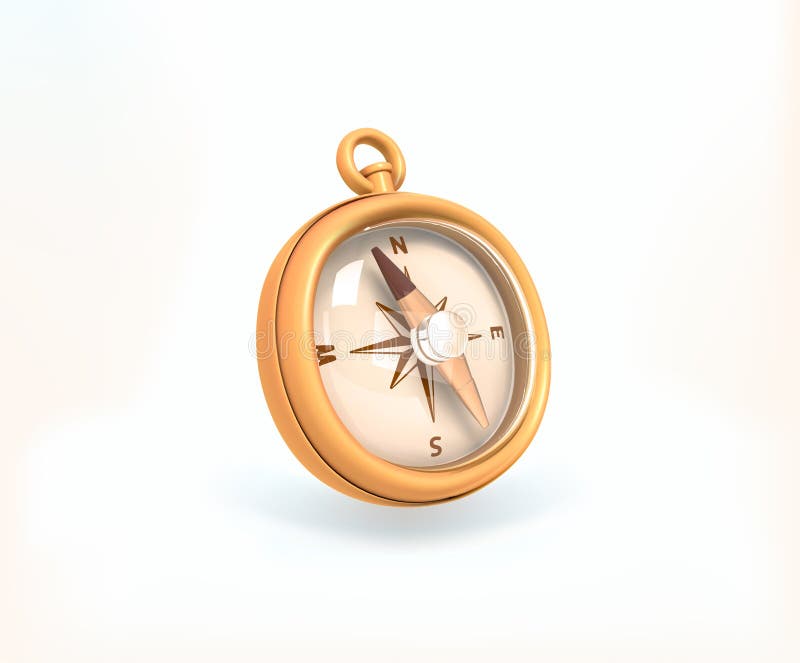 Golden Compass 3d icon. stock illustration. Illustration of design ...
