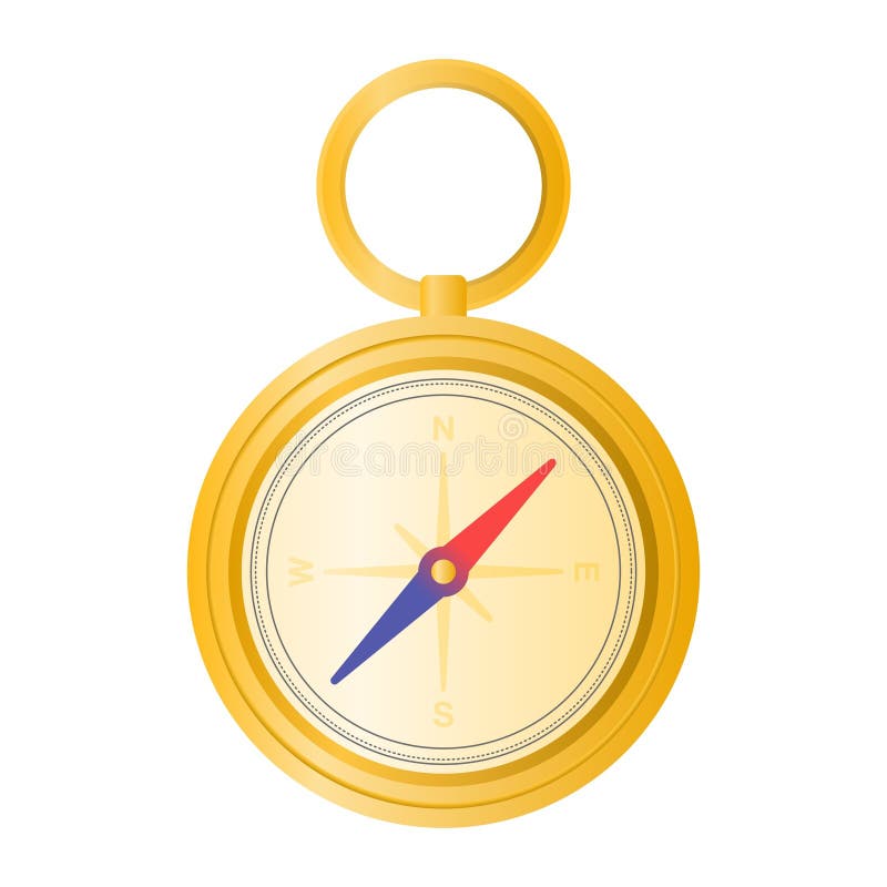 Golden Compass Direction Vector Stock Vector - Illustration of vector ...