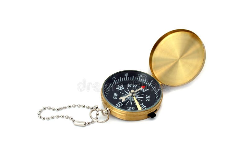 Golden compass isolated stock photo. Image of proper - 13660830