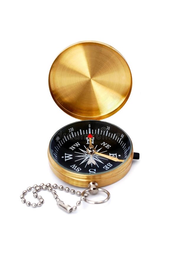 Golden compass isolated stock photo. Image of purpose - 13660532