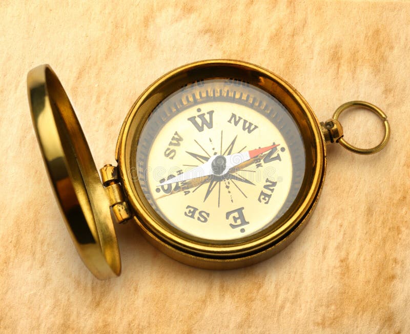 Gold Compass stock image. Image of south, navigation, locate - 1448561