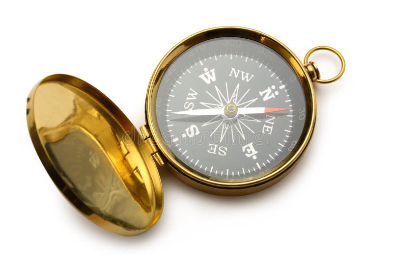 Golden compass stock image. Image of geography, tool - 30440571
