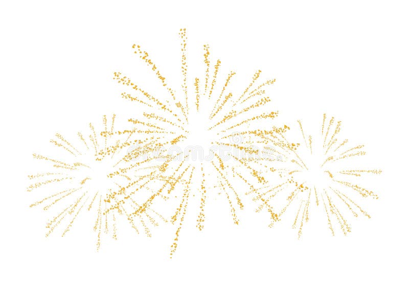 Golden, Composition Fireworks or Salute Bursting Background, Isolated ...