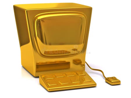 Golden computer stock illustration. Illustration of digital - 31927857