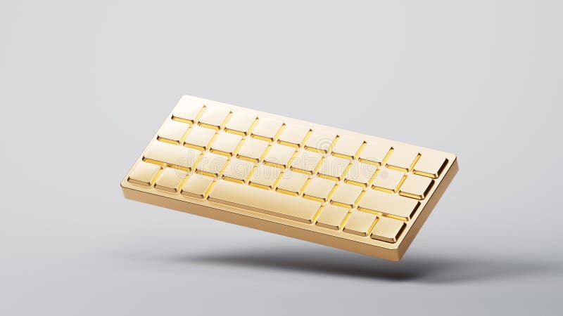 A Golden Computer Keyboard, 3d Rendering Stock Footage - Video of ...