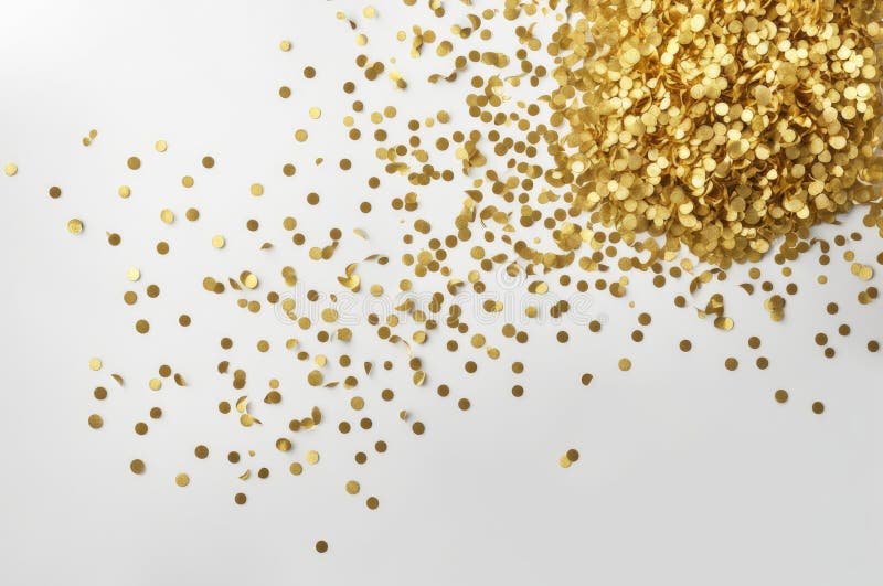 Golden Confetti Celebration on Light Background Stock Illustration ...