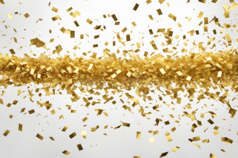 Golden Confetti Celebration on Light Background Stock Illustration ...