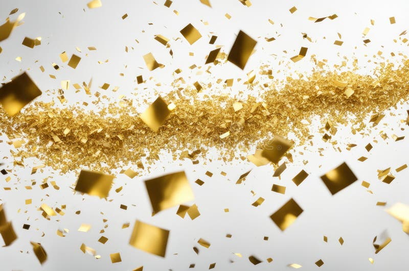 Golden Confetti Celebration on Light Background Stock Illustration ...