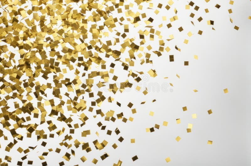 Golden Confetti Celebration on Light Background Stock Illustration ...