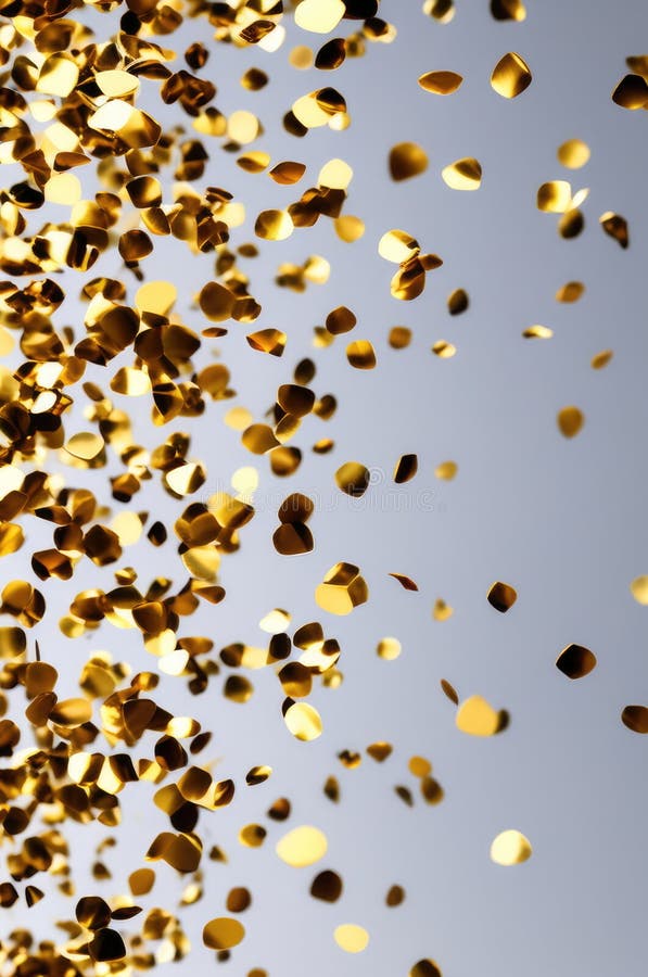 Golden Confetti Celebration on Light Background Stock Illustration ...
