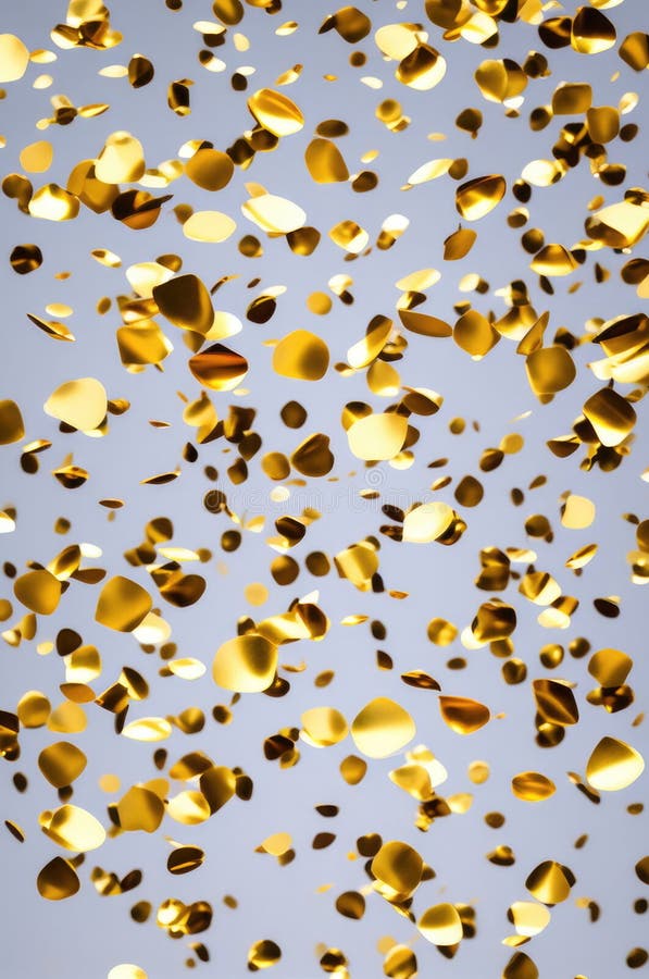 Golden Confetti Celebration on Light Background Stock Illustration ...