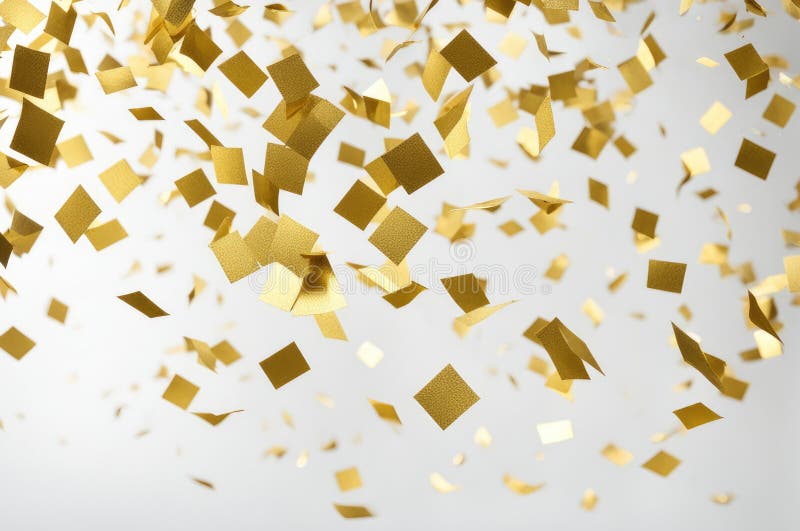 Golden Confetti Celebration on Light Background Stock Illustration ...