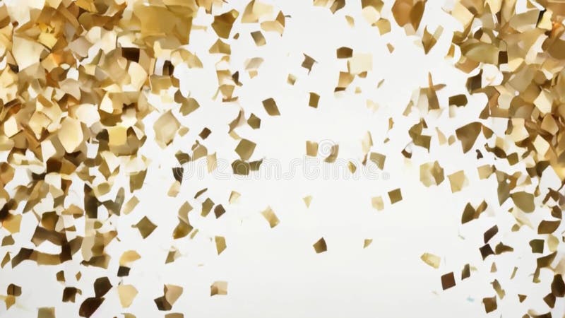 Golden Confetti Celebration on Light Background Stock Video - Video of ...