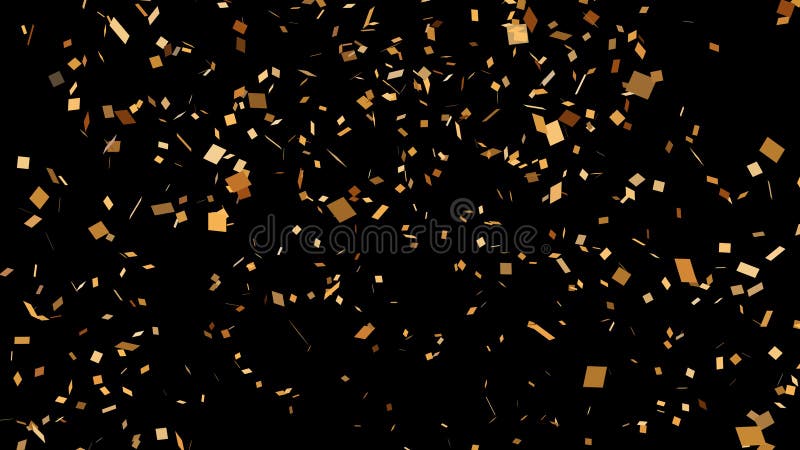Confetti Gold Exploding on a Black Background with Alpha Channel Stock ...