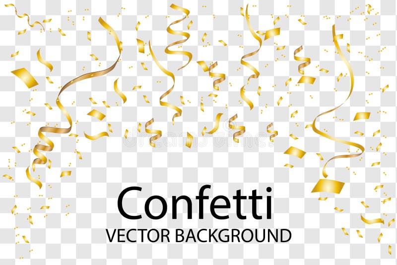 Golden Confetti Isolated. Confetti Burst Stock Illustration ...