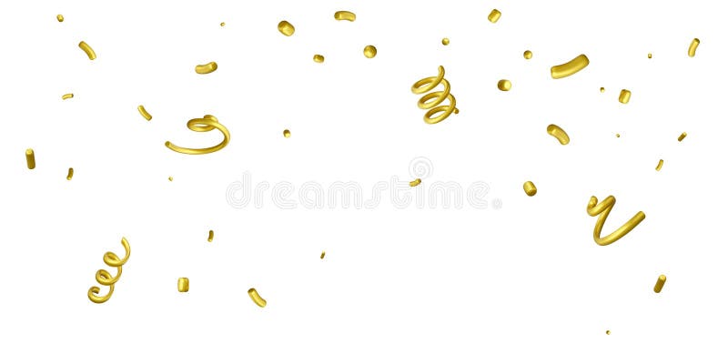 Golden Confetti Isolated on White Background. Festive 3D Confetti ...