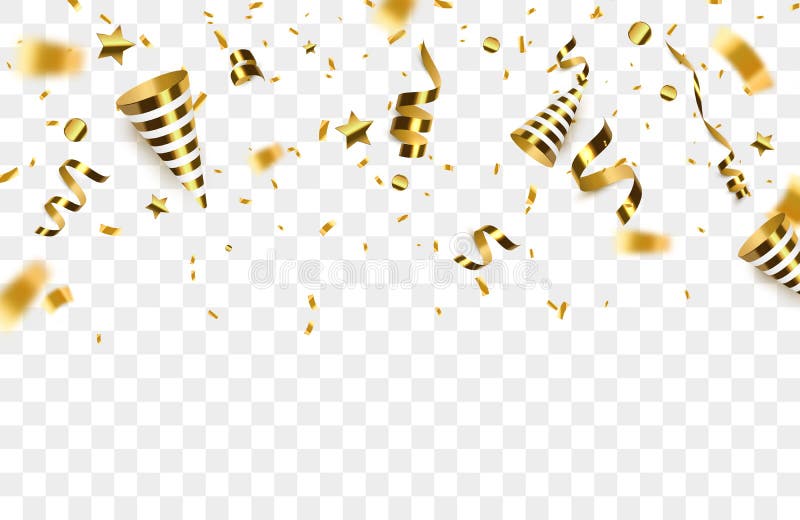 Golden Confetti with Party Poppers Isolated. Stock Vector ...