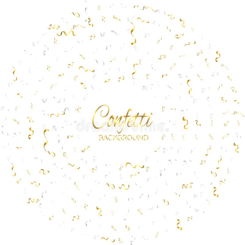 Golden Confetti and Streamer Ribbon Falling on Transparent Background ...