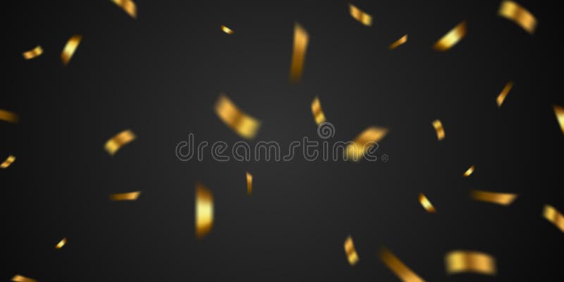 Golden Confetti and Zigzag Ribbon Falling from Above Streamer, Tinsel ...