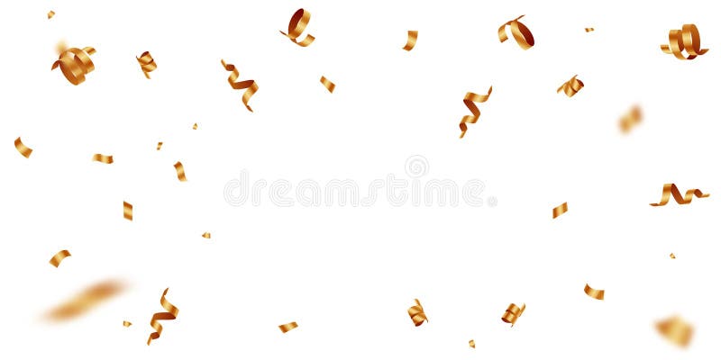 Golden Confetti and Zigzag Ribbon Falling from Above Streamer, Tinsel ...