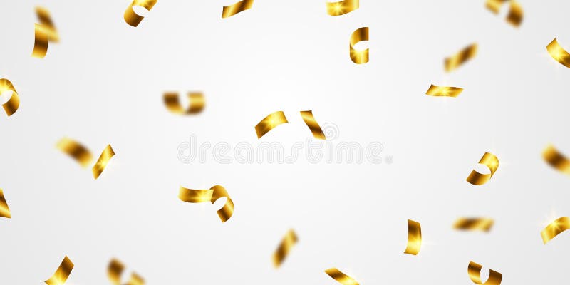 Golden Confetti and Zigzag Ribbon Falling from Above Streamers, Tinsel ...