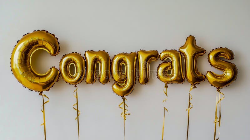 Golden Congrats Foil Balloons White Background Stock Photos - Free & Royalty-Free Stock Photos ...