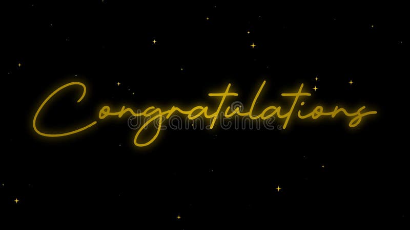 Golden Congratulations Text Animation with Shining Light with Star ...