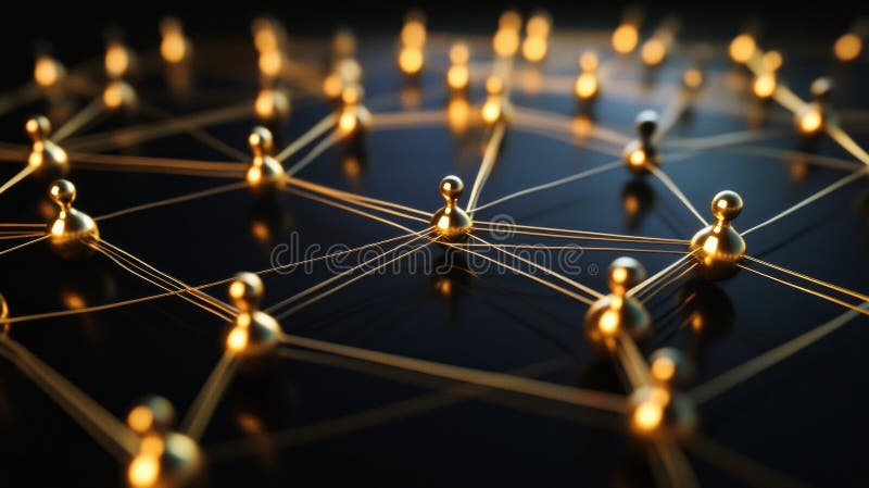 Glowing Network Connections Dark Surface Depicting Digital Technology ...
