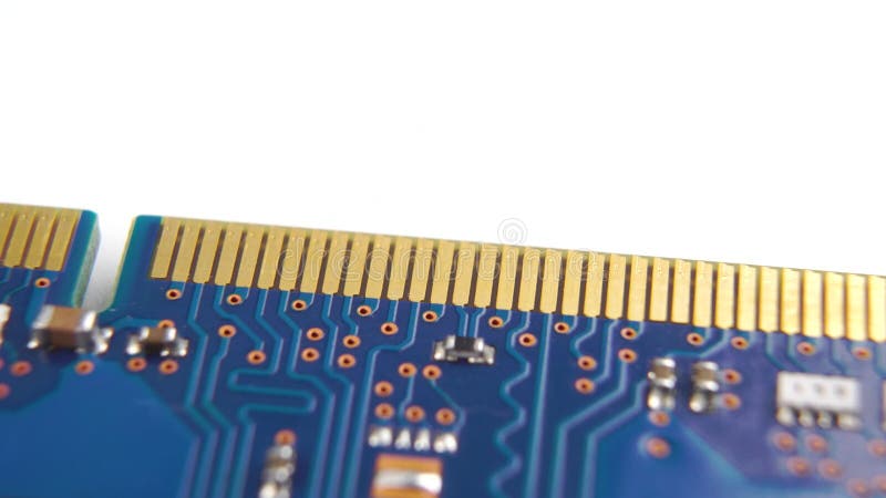 Contacts of a Computer Processor Close-up Rotating in a Circle. Stock ...