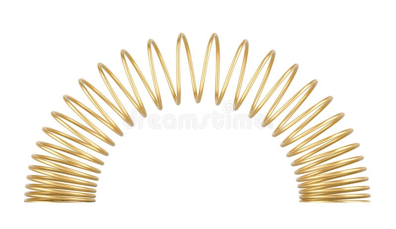 Golden, Copper Helical Coil Spring, 3D Rendering Stock Illustration ...
