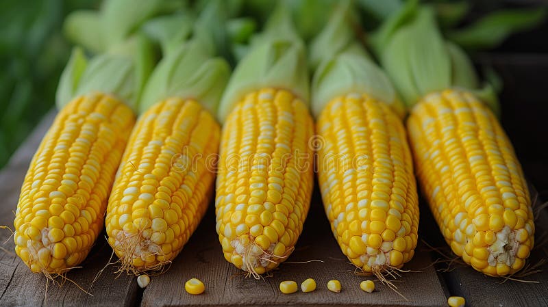 Golden Corn Ears Meticulously Placed, Ready for Farm-fresh Feast Stock Illustration ...