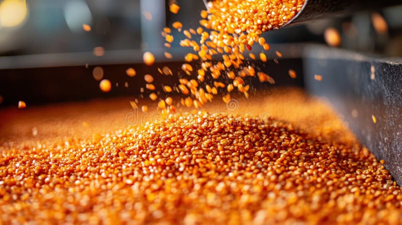 Golden Corn Kernels Cascade into a Large Pile, Showcasing the Abundance ...